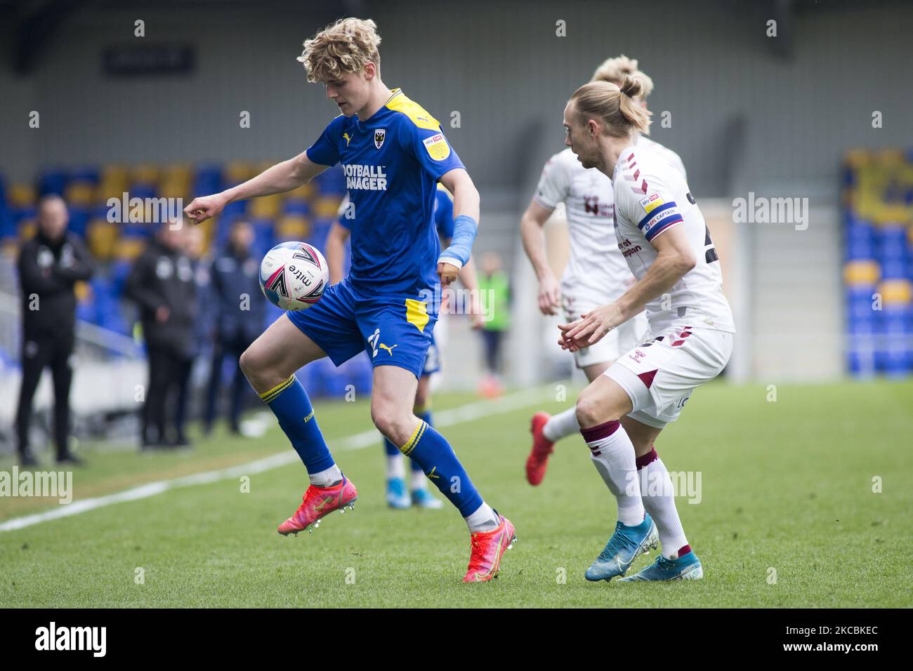 Jack Rudoni of AFC Wimbledon controls the ball during the Sky Bet ...