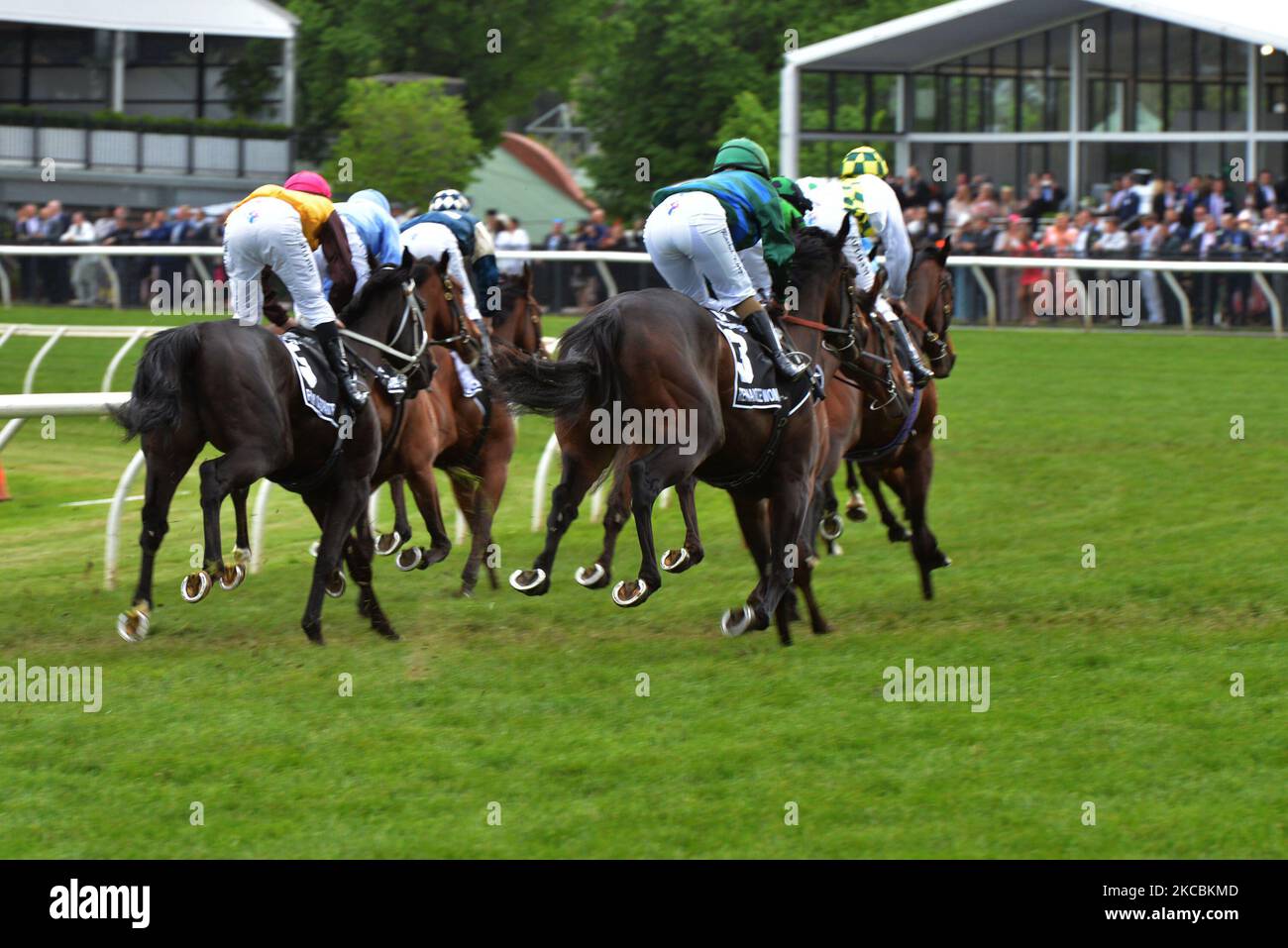 Jockeys and people take part during 3rd day of Melbourne Cup Carnival ...