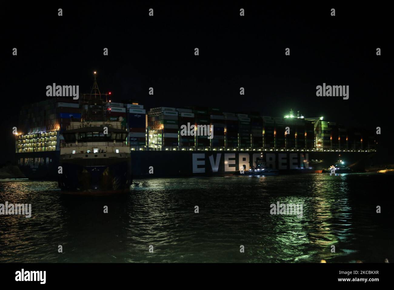 A general view of ''Ever Given'', a container ship which is currently ...