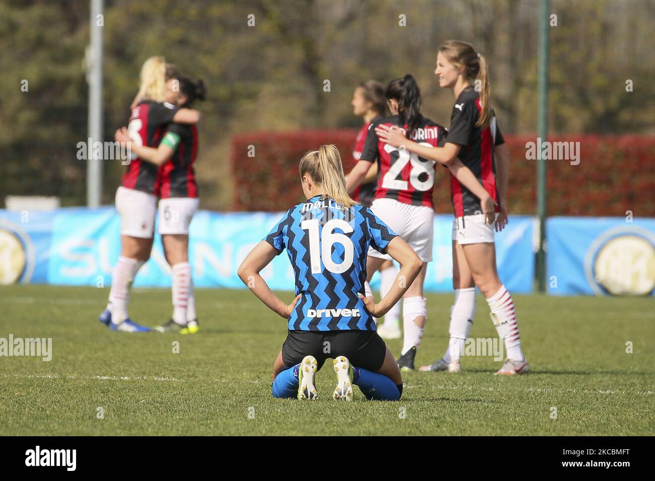 Caroline Moller Hansen of FC Internazionale shows his dejection at the ...