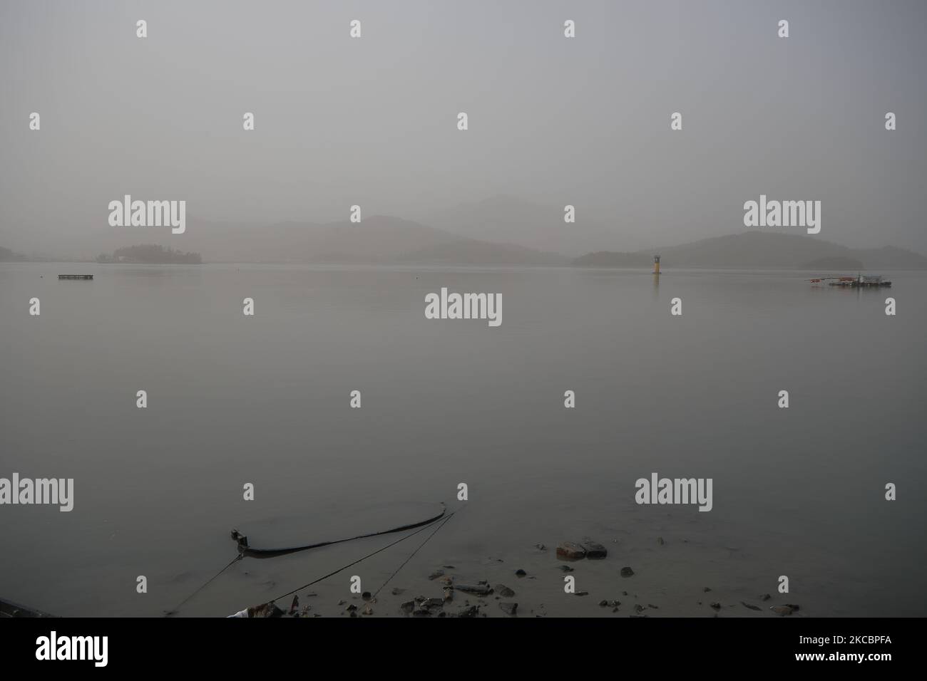 A Worst Yellow Dust covered island village in Shinan-Gun, south west of ...