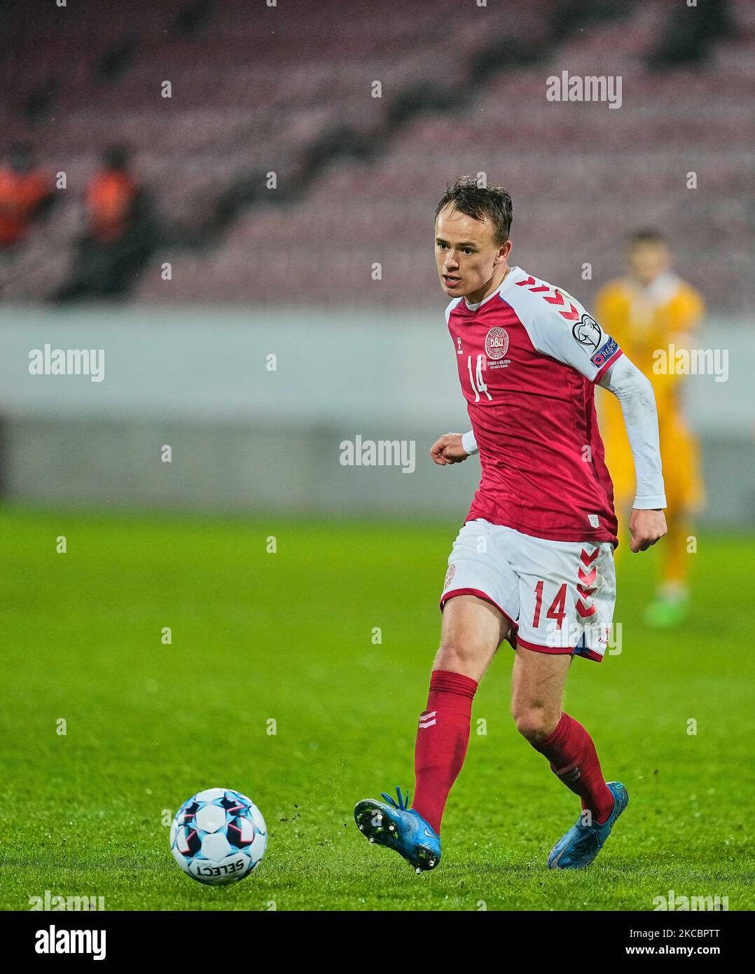 Mikkel Damsgaard of Denmark during the World Cup Qualification match ...
