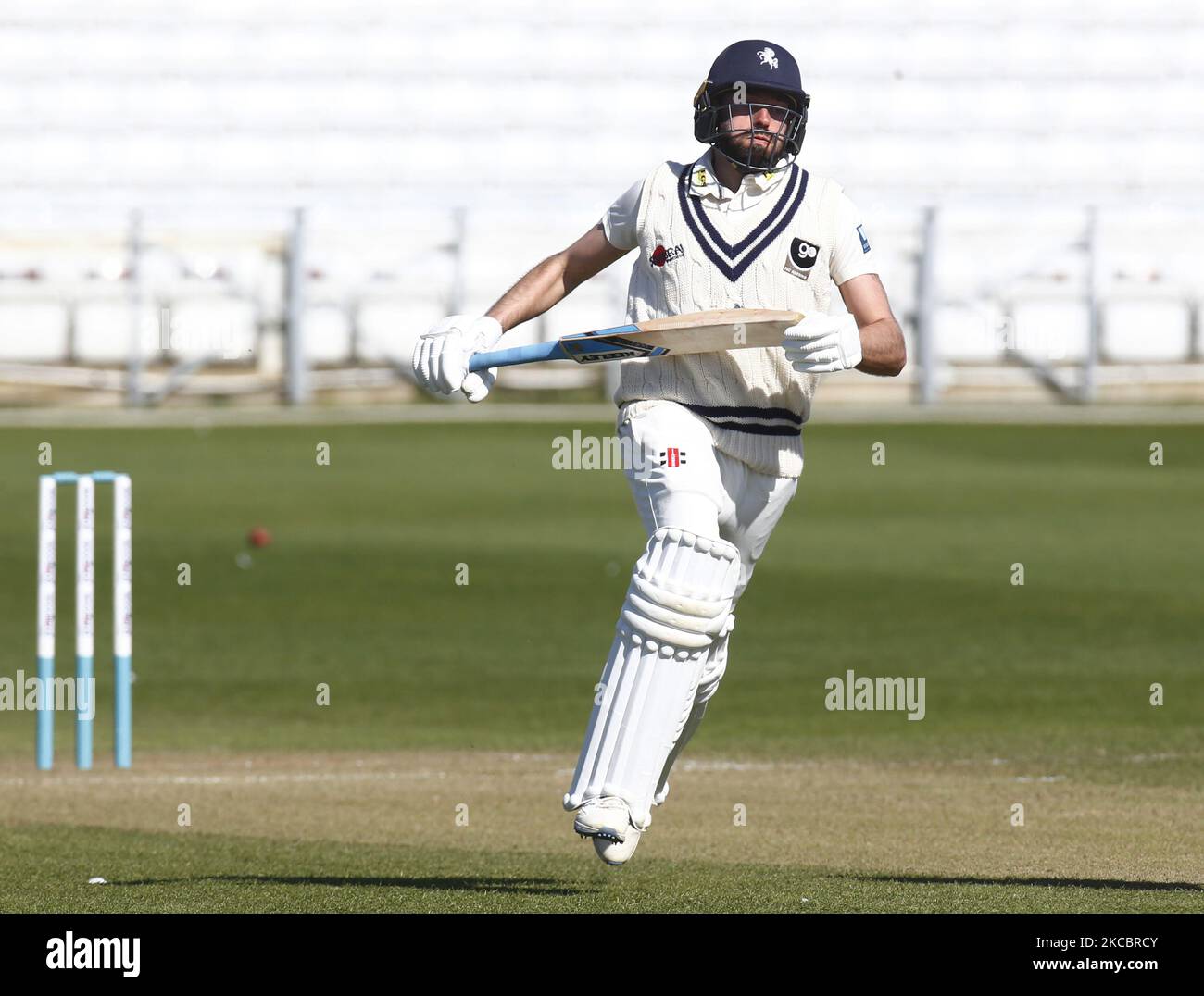 Jack Leaning of Kent CCC during Friendly Day One of 2 match between ...