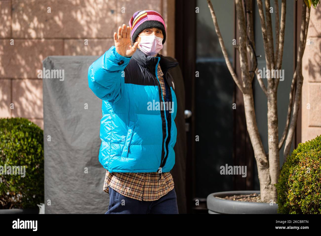 American actor and musician Jared Leto leaves his hotel before the ...
