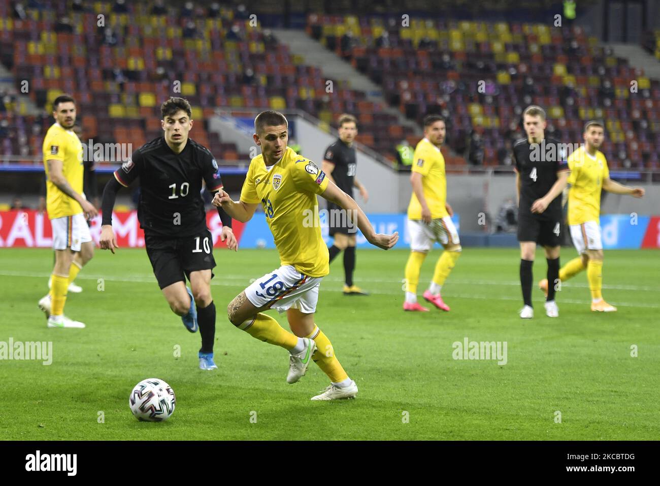Razvan Marin and Kai Havertz during the game between Romania an Germany ...