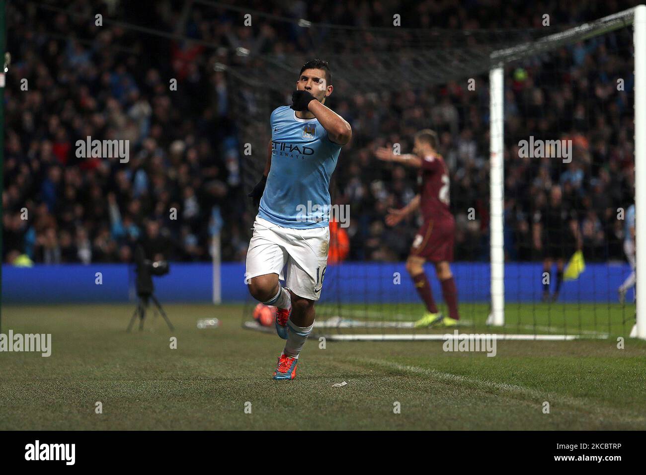 Sergio Aguero of Manchester City during Manchester City v Watford FC ...
