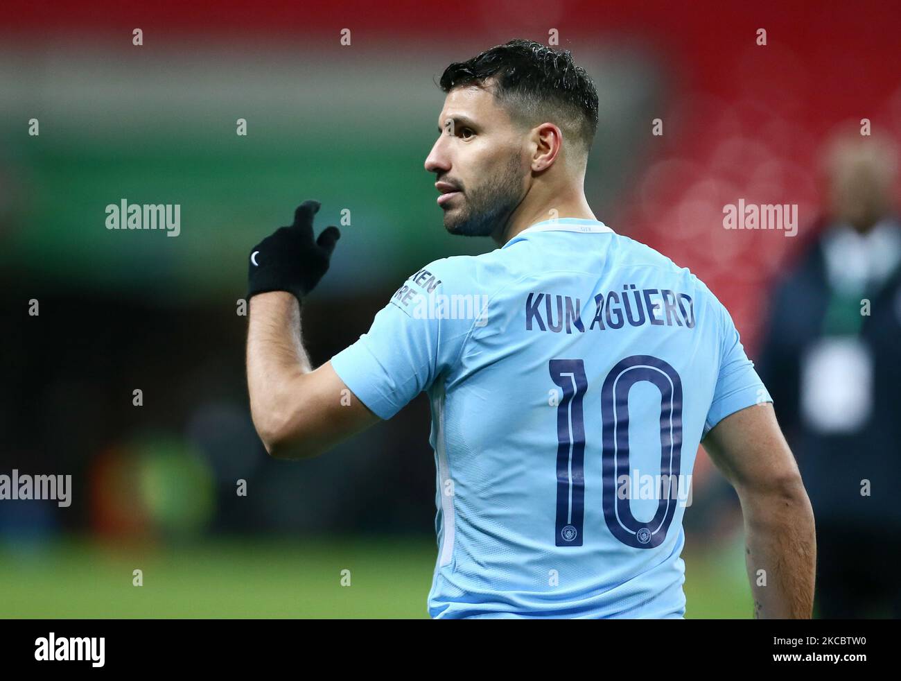 Sergio Aguero of Manchester City during the Carabao Cup match between ...