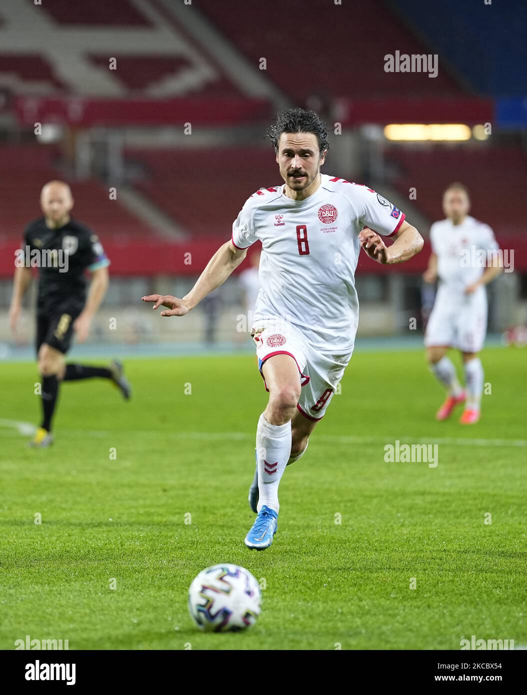 Thomas Delaney of Denmark during the World Cup Qualification match ...
