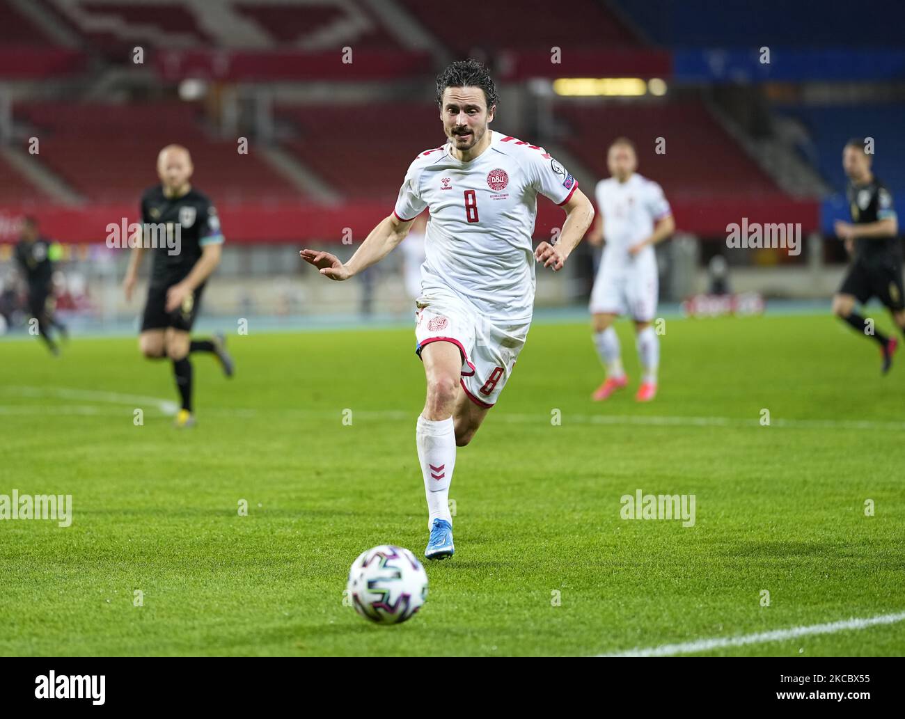 Thomas Delaney of Denmark during the World Cup Qualification match ...