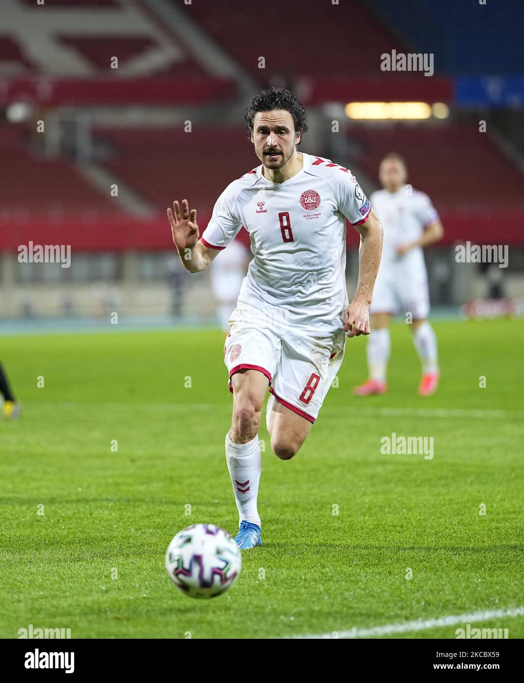 Thomas Delaney of Denmark during the World Cup Qualification match ...