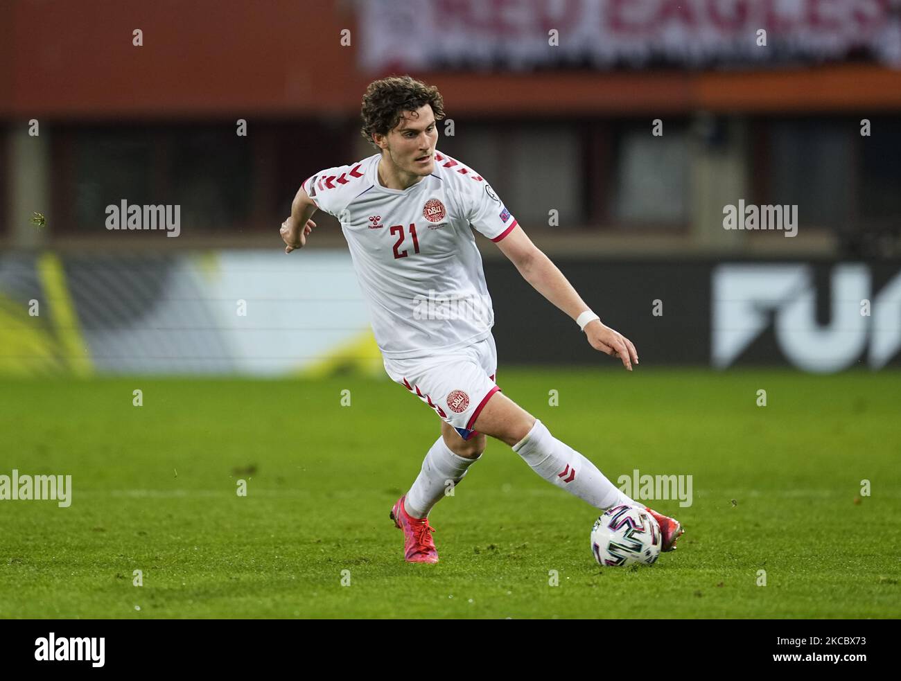 Jonas Wind of Denmark during the World Cup Qualification match between ...