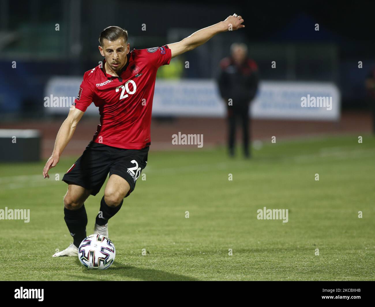 Ylber Ramadani during the match to qualify for the Football World Cup ...