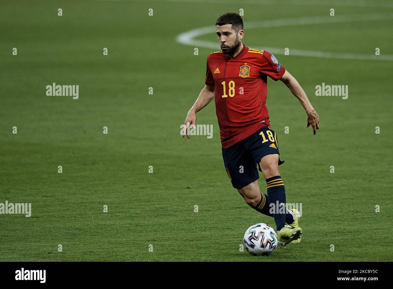 Jordi Alba (FC Barcelona) of Spain controls the ball during the FIFA ...