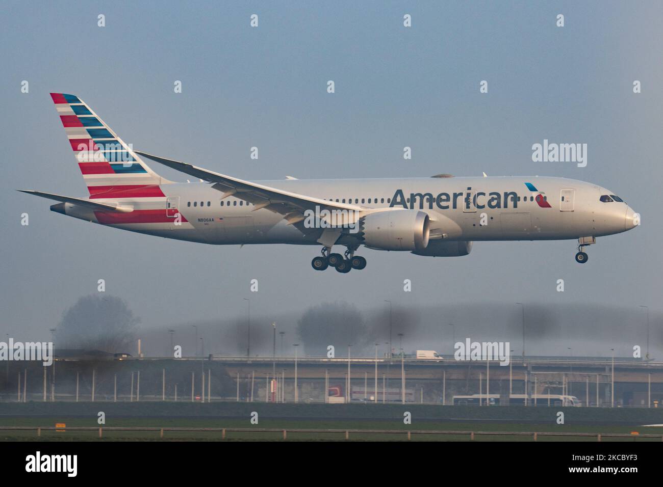 American Airlines Boeing 787 Dreamliner aircraft as seen flying and ...