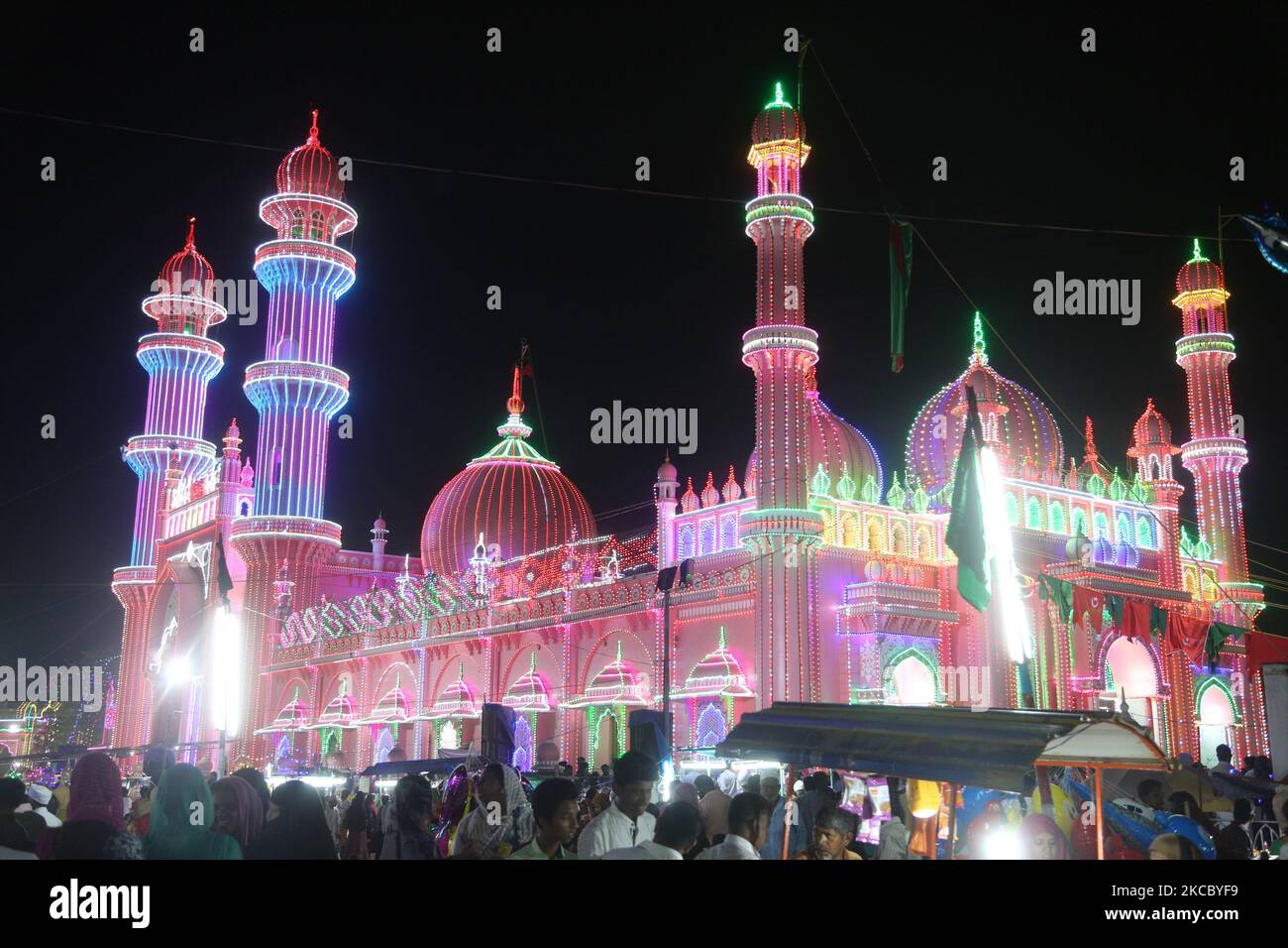 The Beemapally Mosque (Beemapally Dargah Shareef) is illuminated during ...