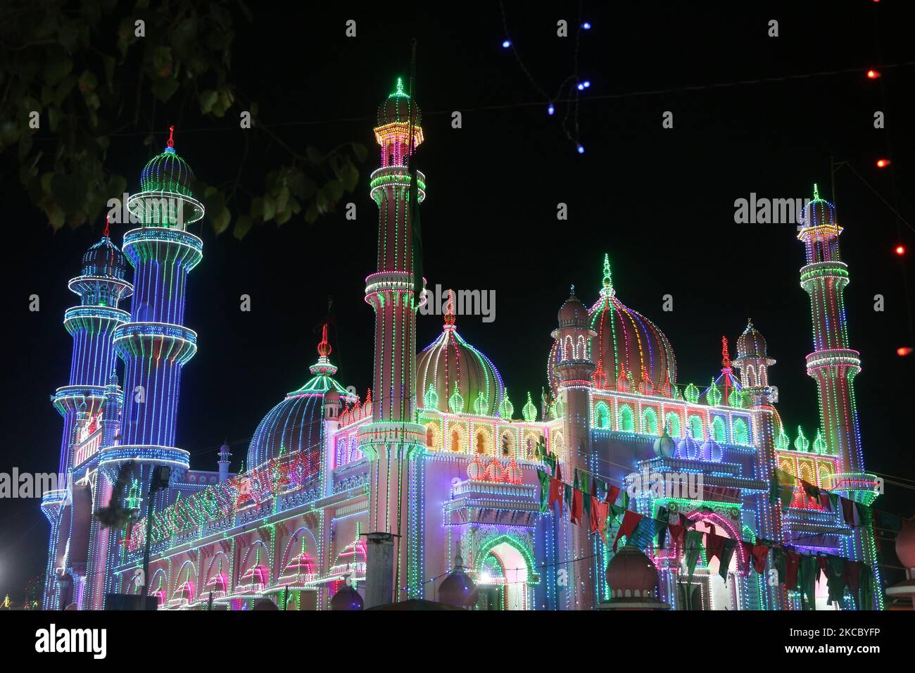 The Beemapally Mosque (Beemapally Dargah Shareef) is illuminated during ...