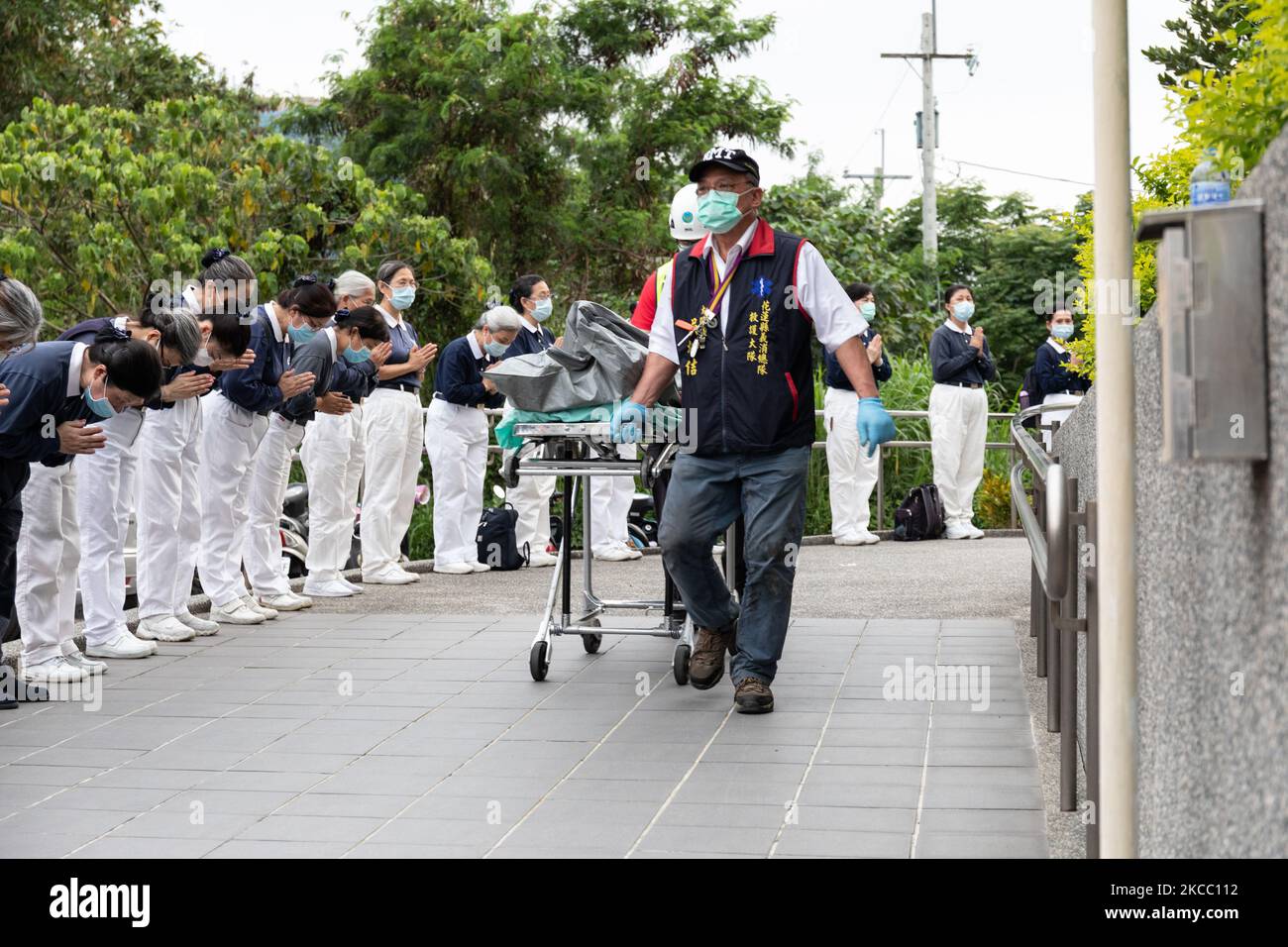 Rescue Team bringing the first death victims of the Train crash from ...