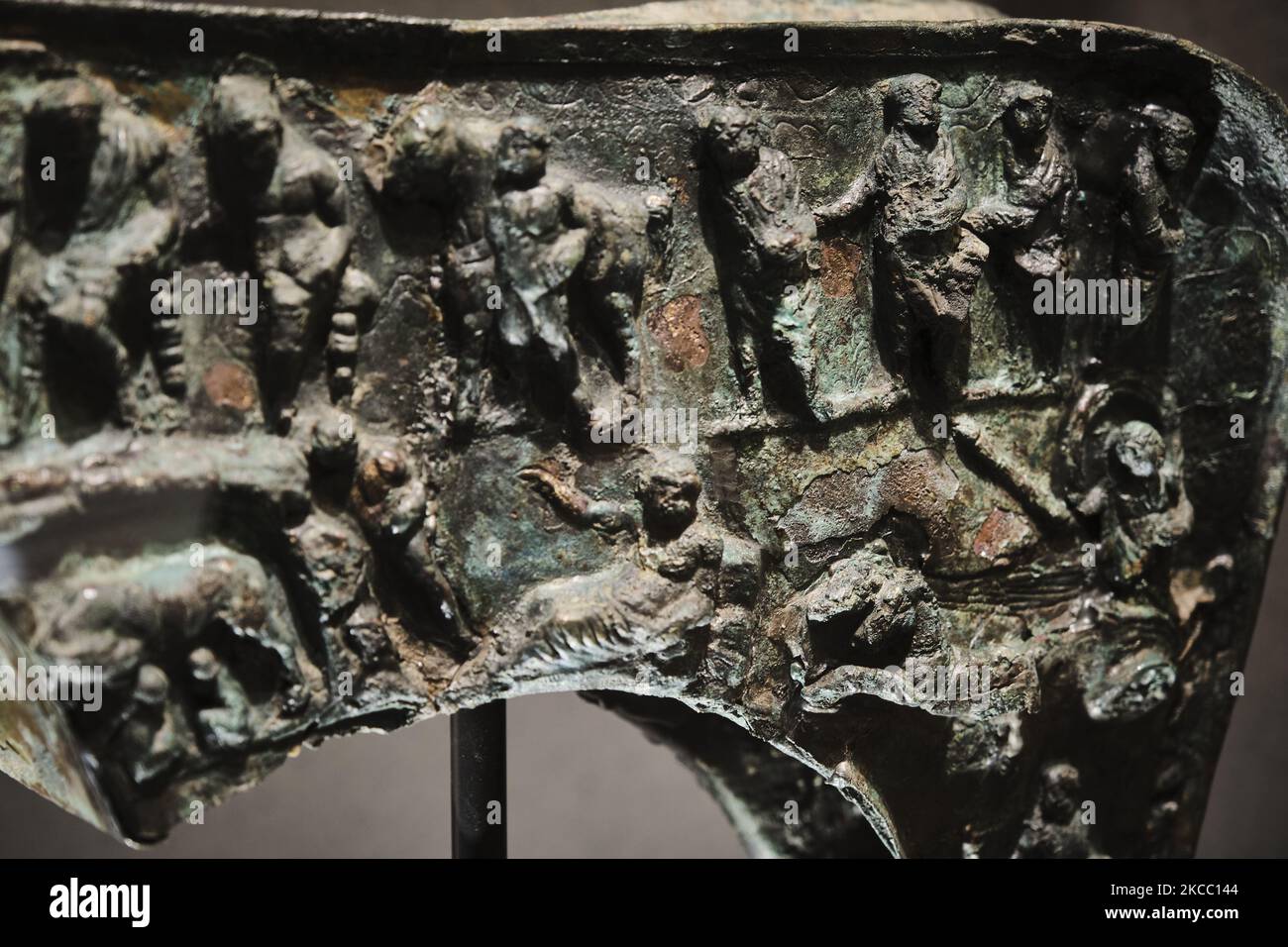 Details of a Gladiator helmet at the exhibition ''Gladiatori ...
