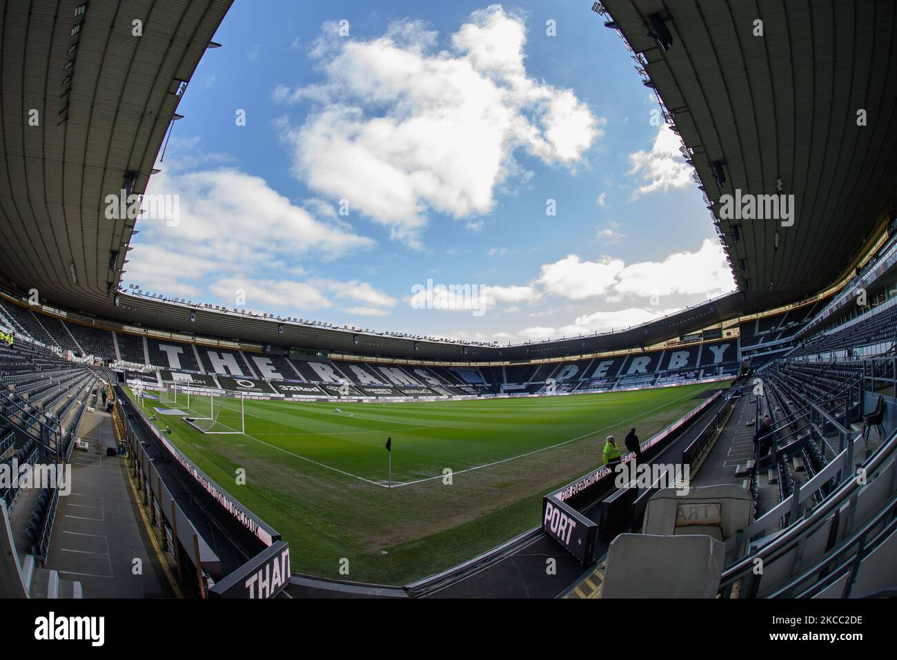 General view inside Pride Park Stadium ahead of kick-off of the Sky Bet Championship match ...