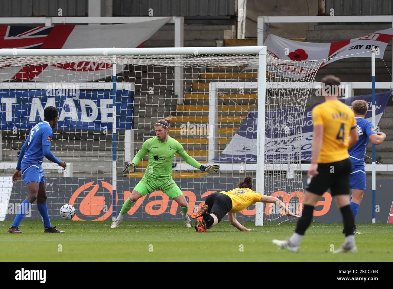 : Dagenham's Matt Robinson heads Dagenham's goal to level the score at ...