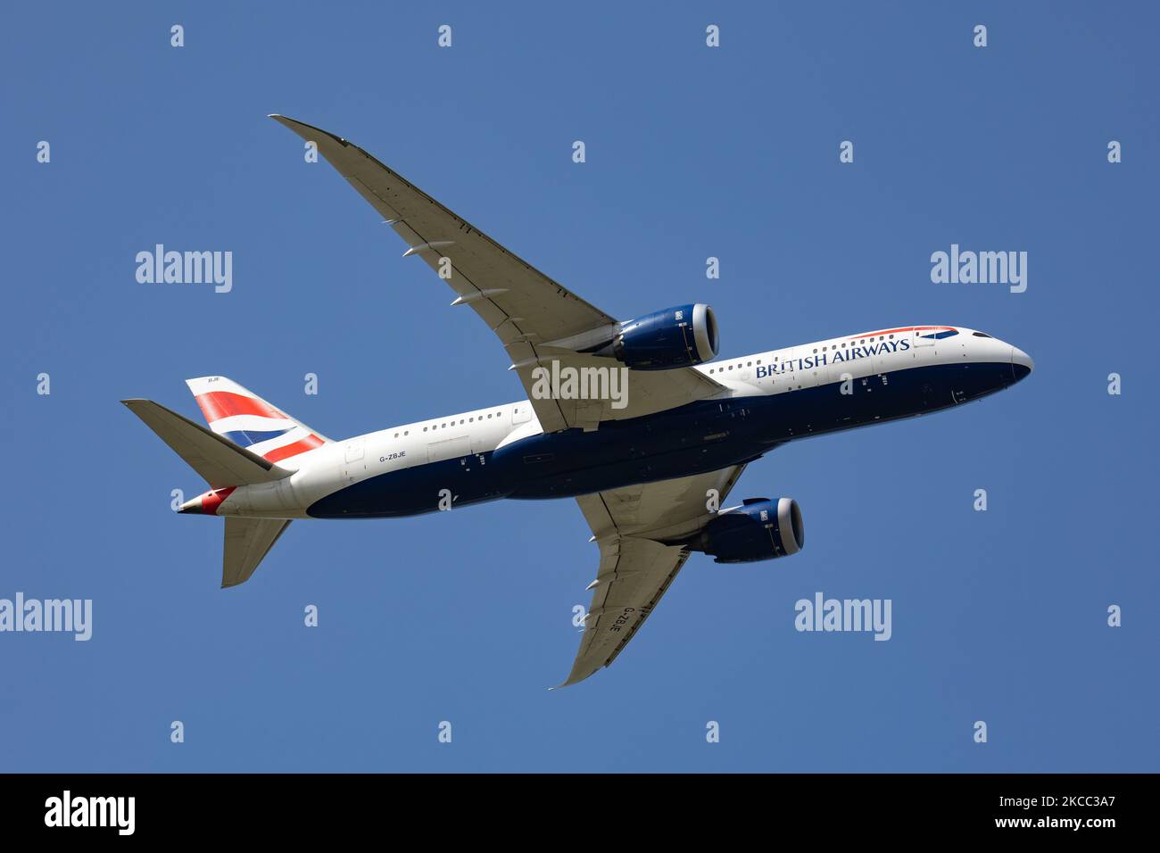 British Airways Boeing 787 Dreamliner aircraft as seen departing in the ...