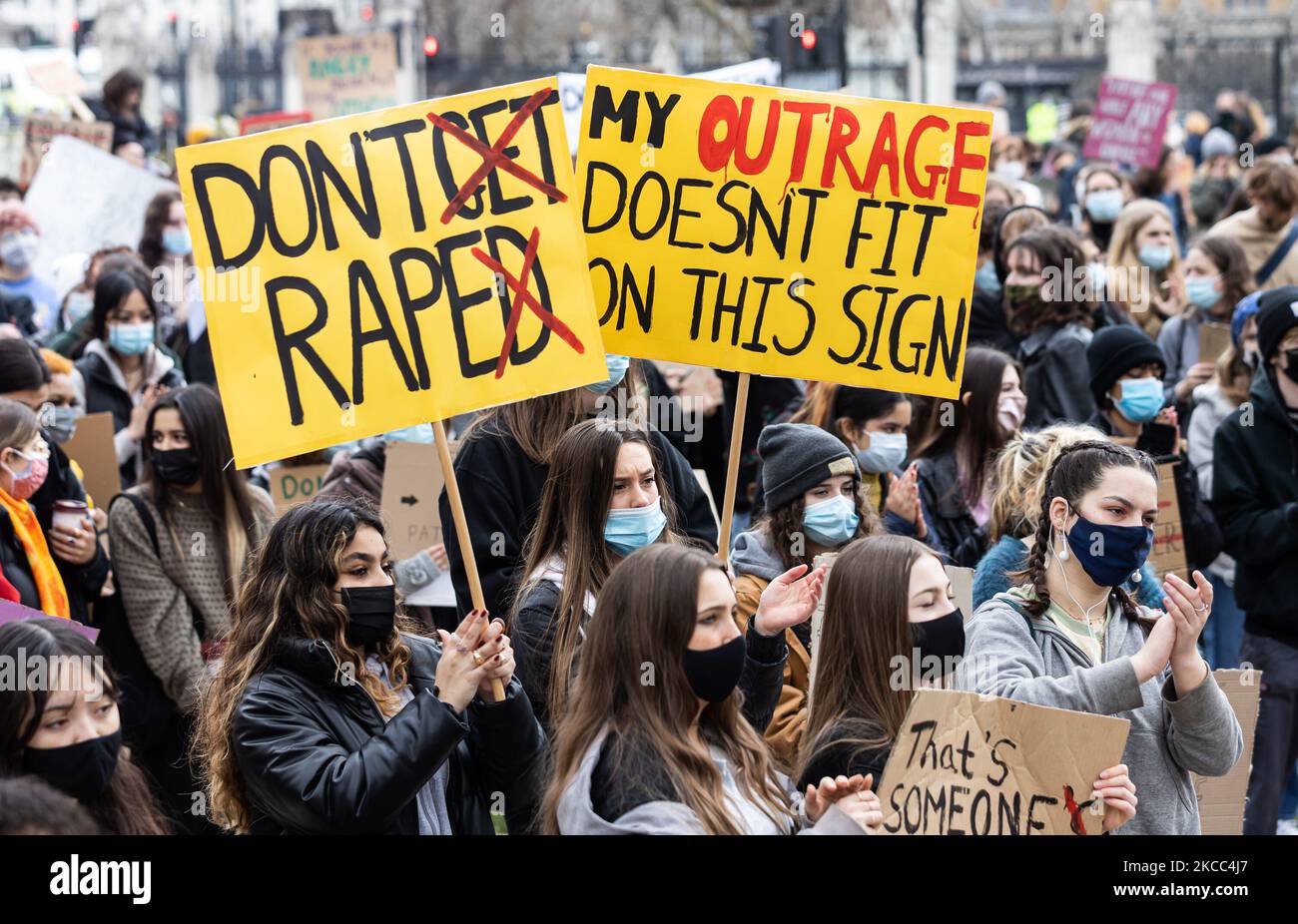 Women's rights Protestors rally to in Parliament Square, London ...