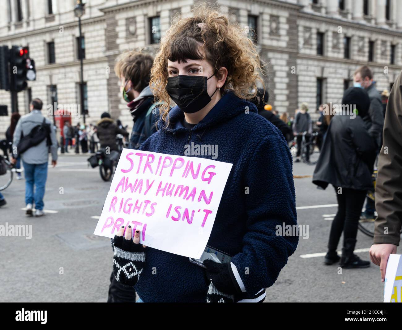 Proestors rally to demonstrate against the proposed Police, Crime ...