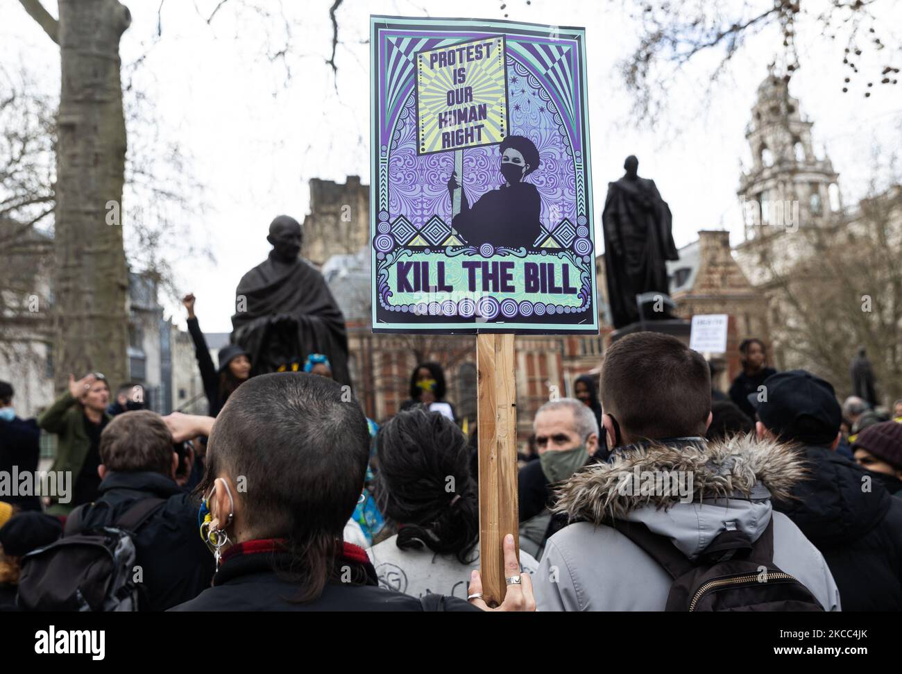 Proestors rally to demonstrate against the proposed Police, Crime ...