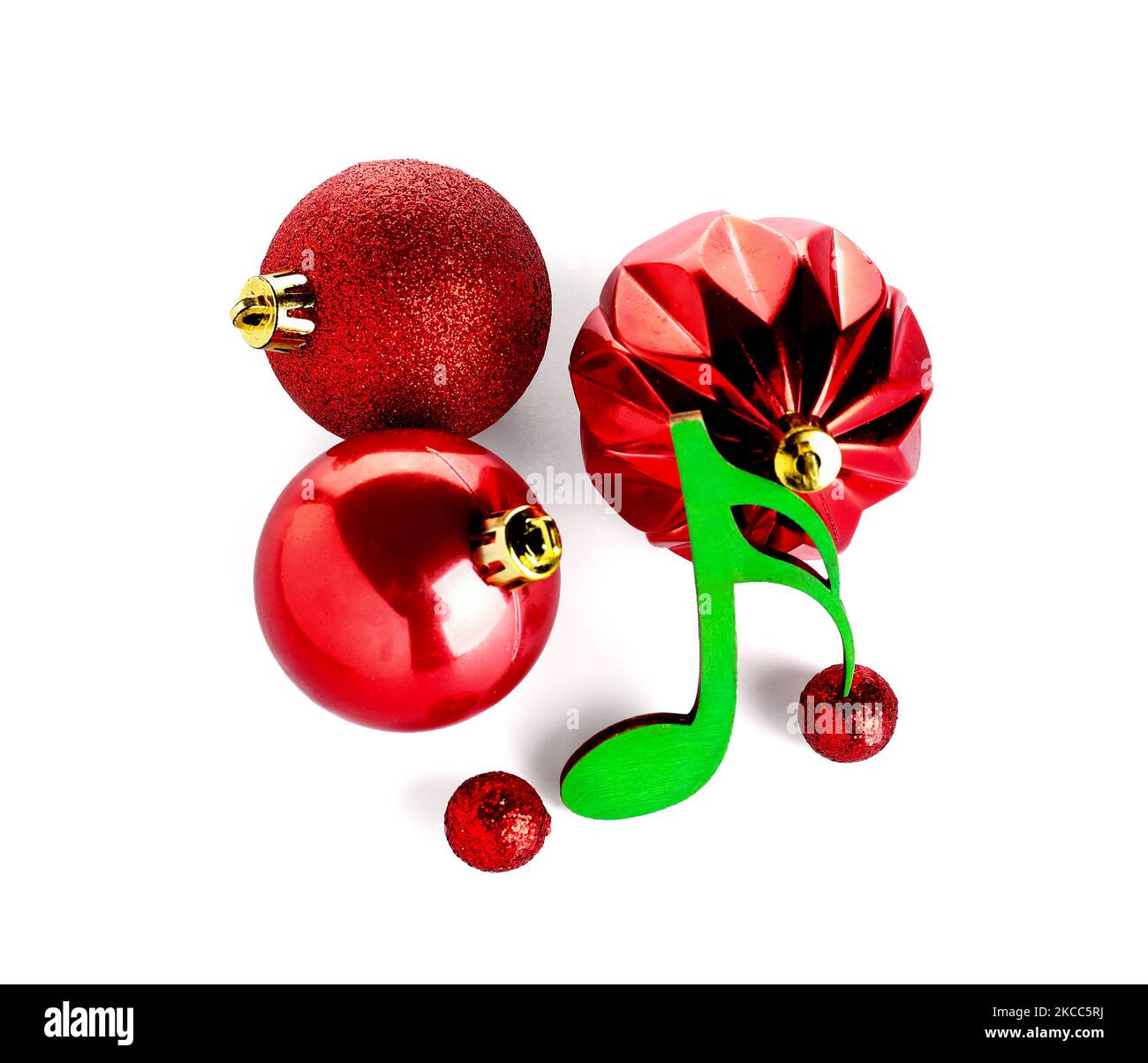 Note sign with red Christmas balls on white background Stock Photo - Alamy