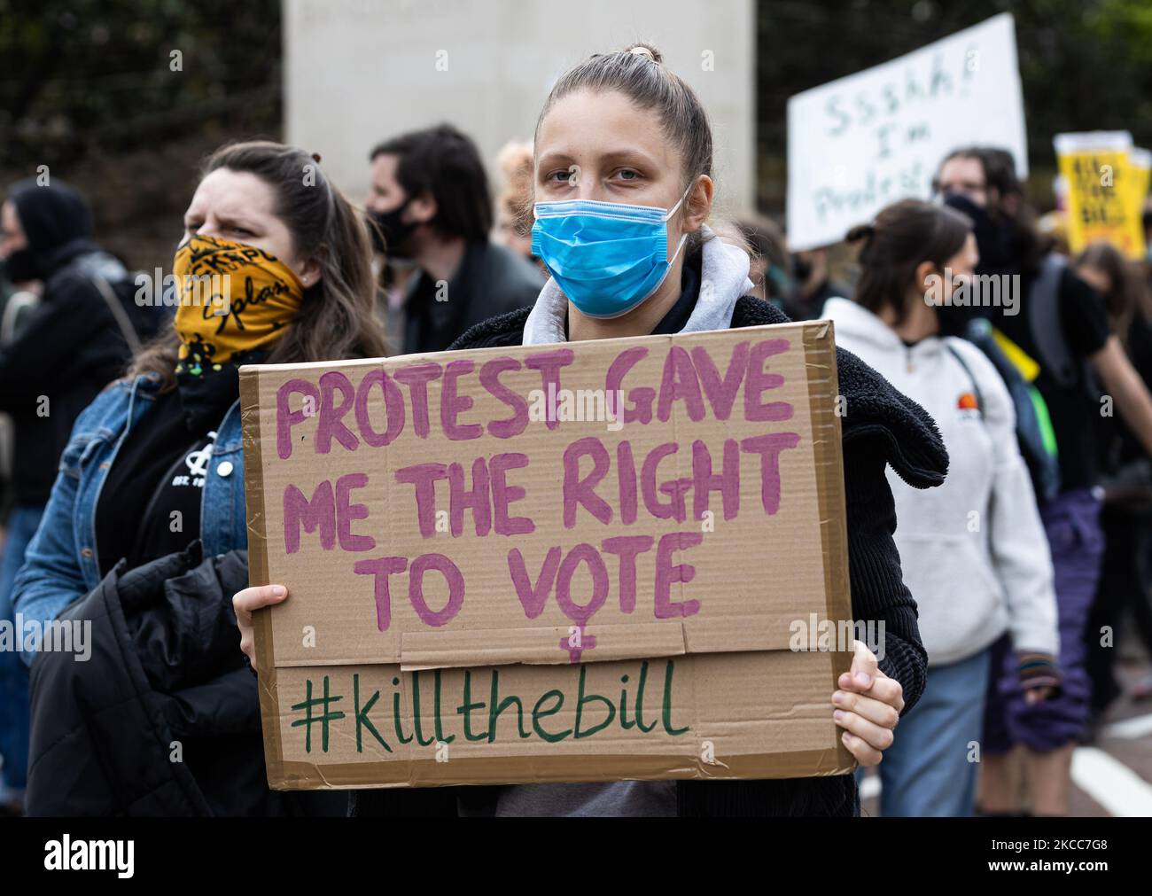 Protestors rally to demonstrate against the proposed Police, Crime ...