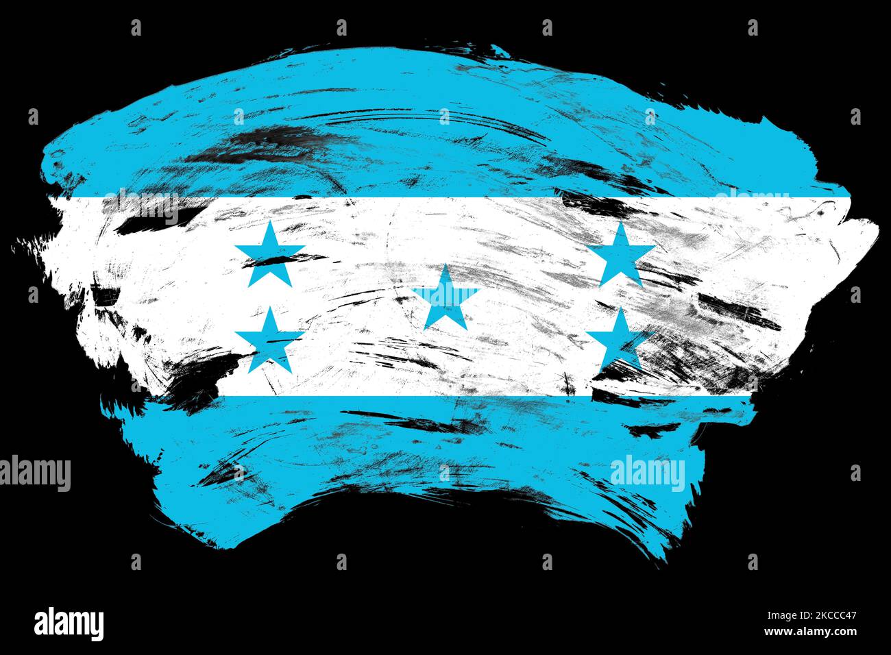 Honduras flag on distressed black stroke brush background Stock Photo ...