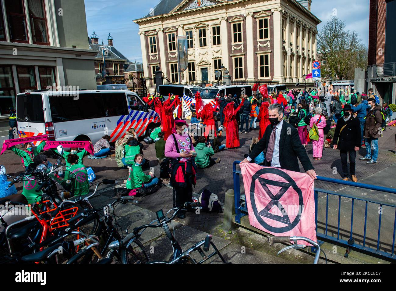 The Red Rebels are walking through the activists, during the massive ...