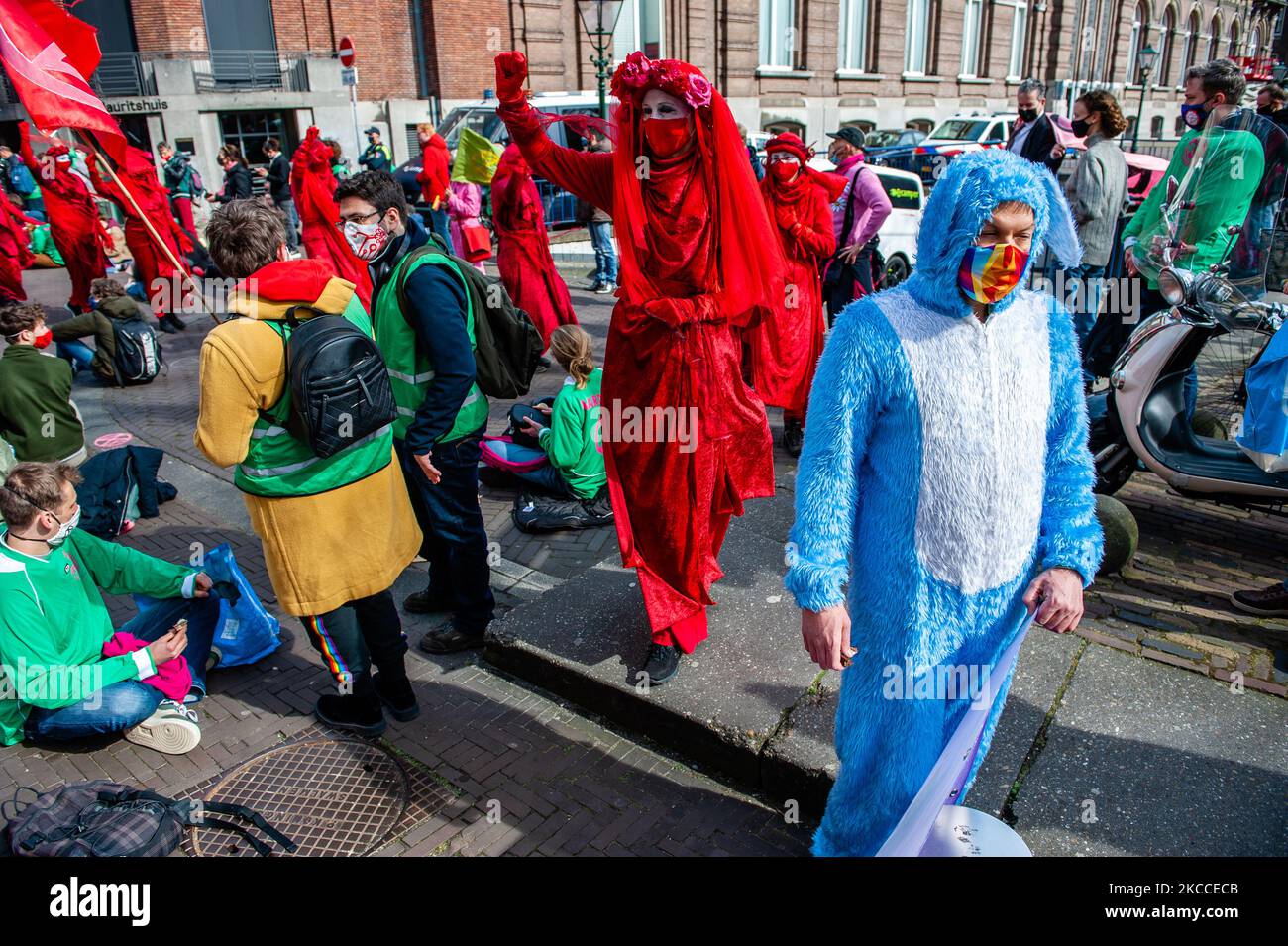The Red Rebels are walking through the activists, during the massive ...
