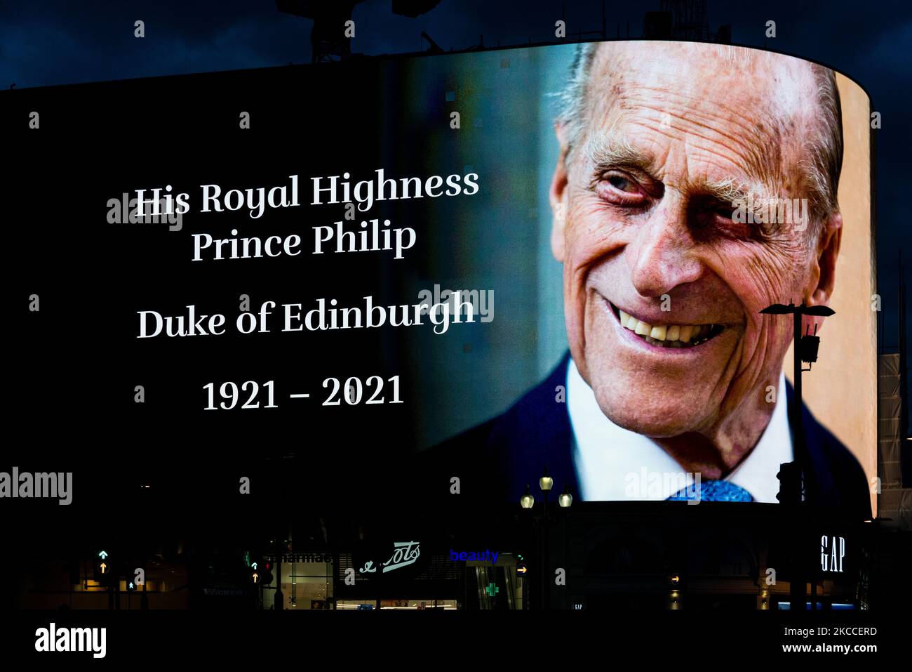 Notice of Prince Philip, Duke of Edinburgh's death is displayed on the ...