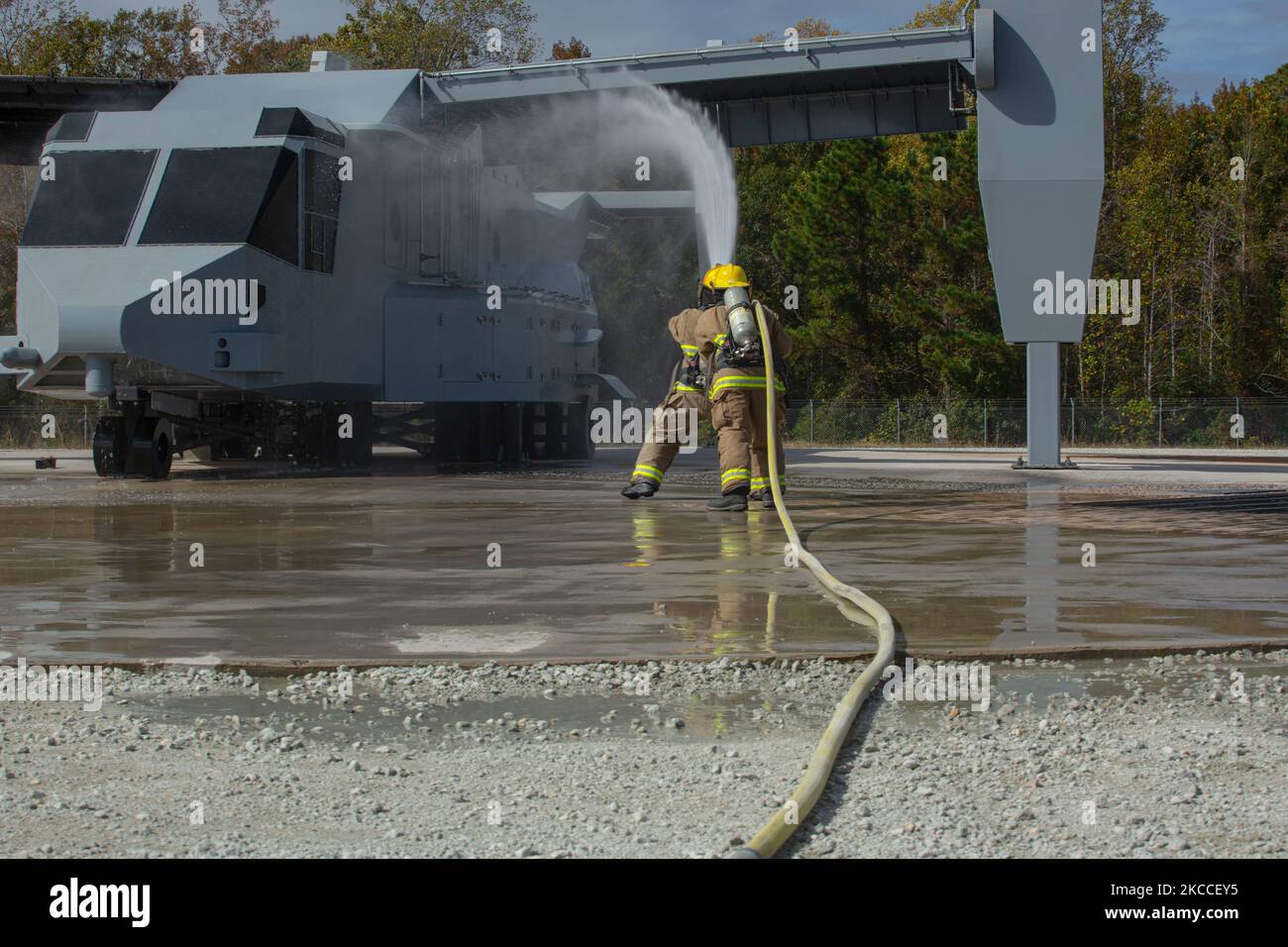 Aircraft rescue and firefighting Marines with Headquarters and ...
