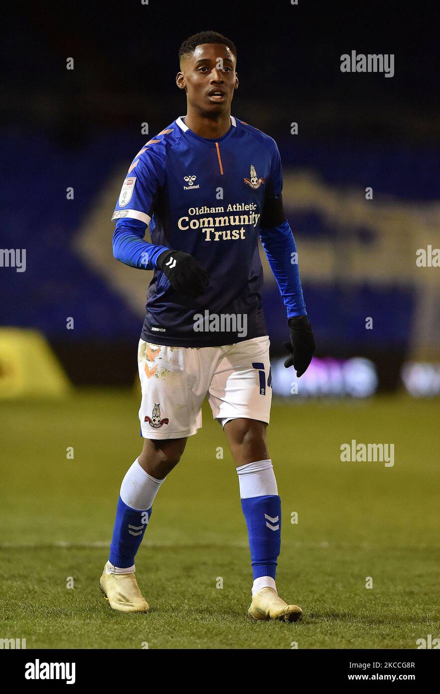 Stock action picture of Oldham Athletic's Dylan Fage during the Sky Bet ...