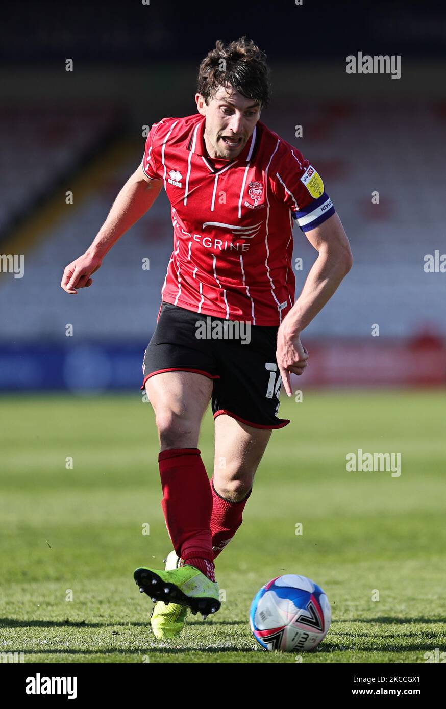 Joe Walsh of Lincoln City in action during the Sky Bet League 1 match ...