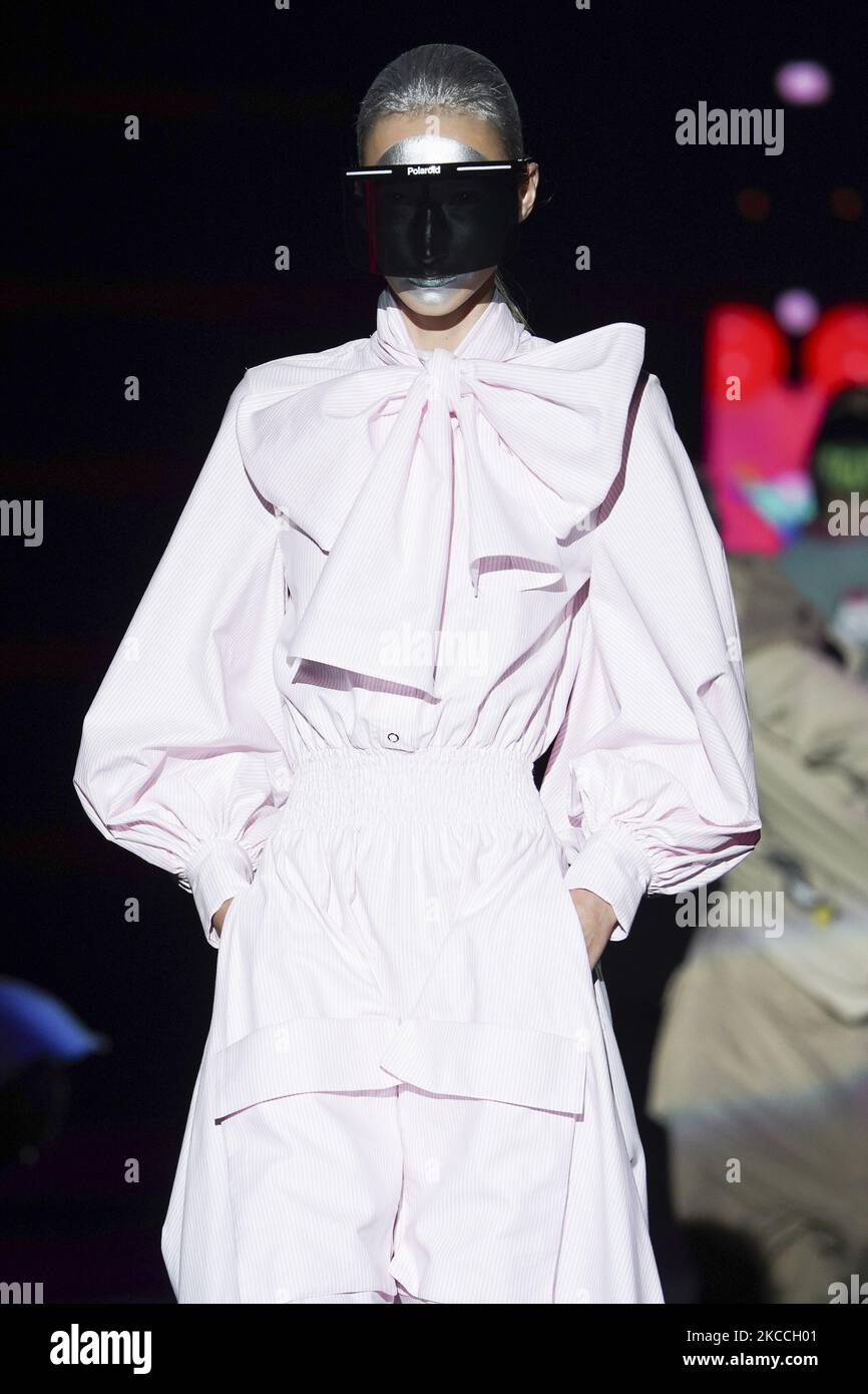 A model walks the runway at the Maison Mesa fashion show during ...