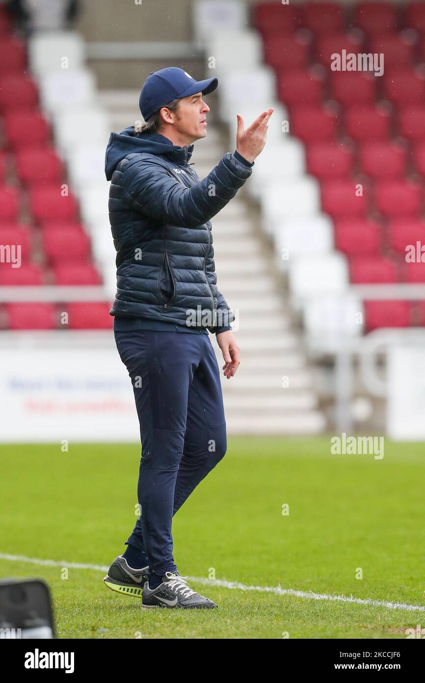 Bristol Rovers manager Joey Barton during the first half of the Sky Bet ...