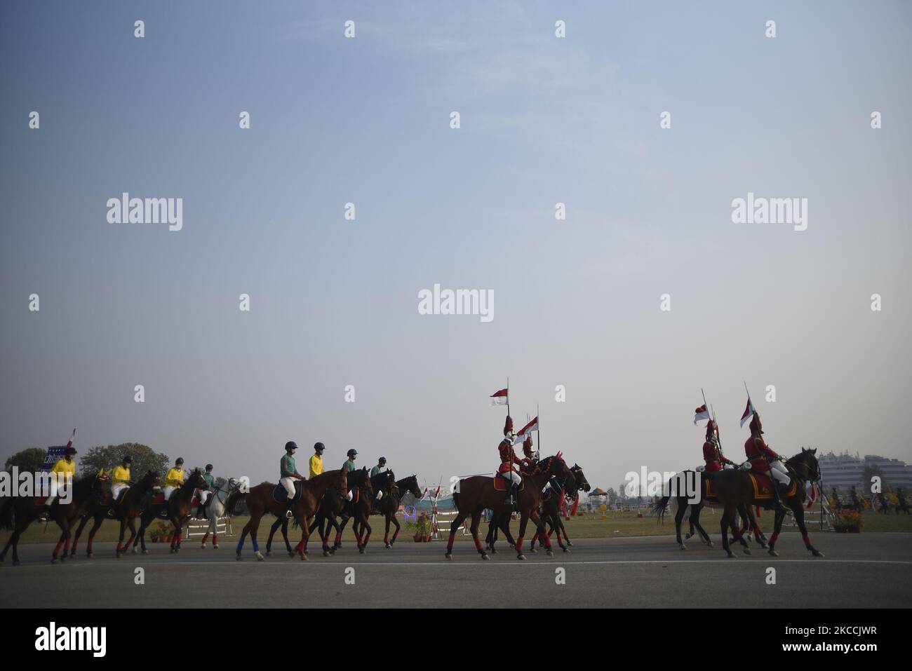 Nepalese Army Horse Cavalry parade during Ghode Jatra or the 'Festival ...