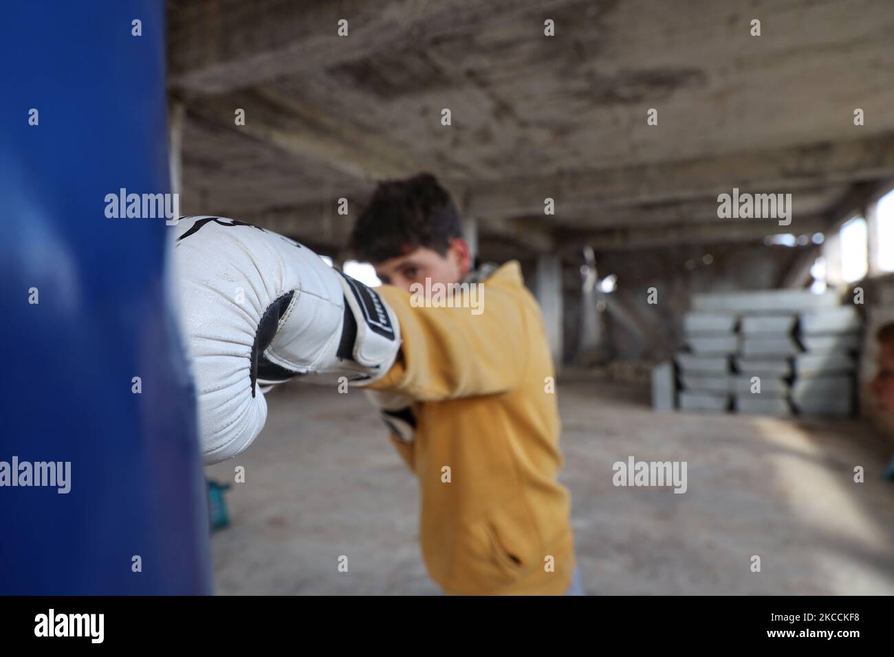 Syrian boxer Ahmed Dwara transformed a government building destroyed by ...