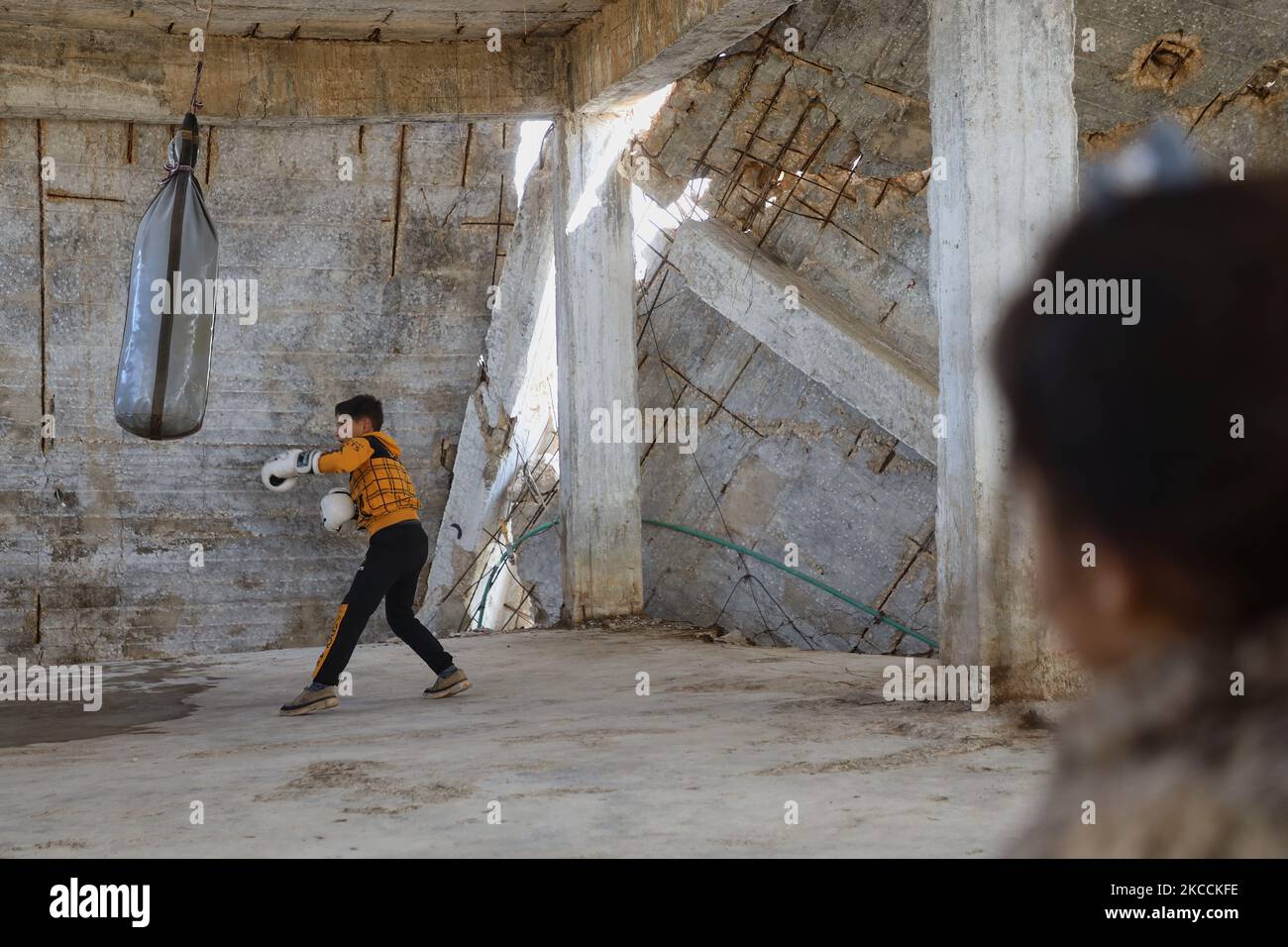 Syrian boxer Ahmed Dwara transformed a government building destroyed by ...