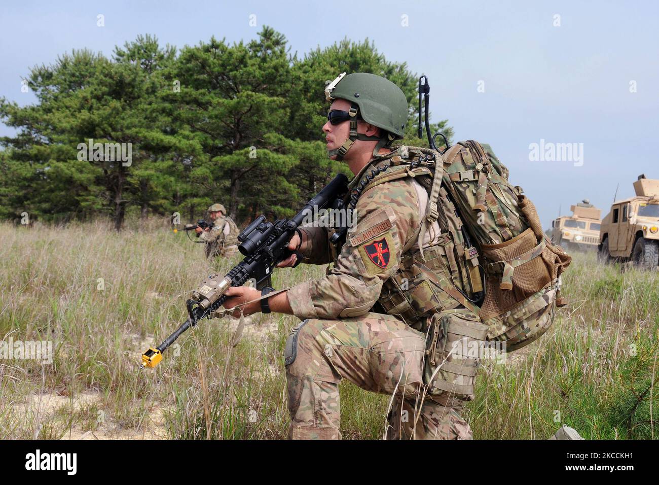 U.S. Air Force Airman provides security at Warren Grove Gunnery Range ...