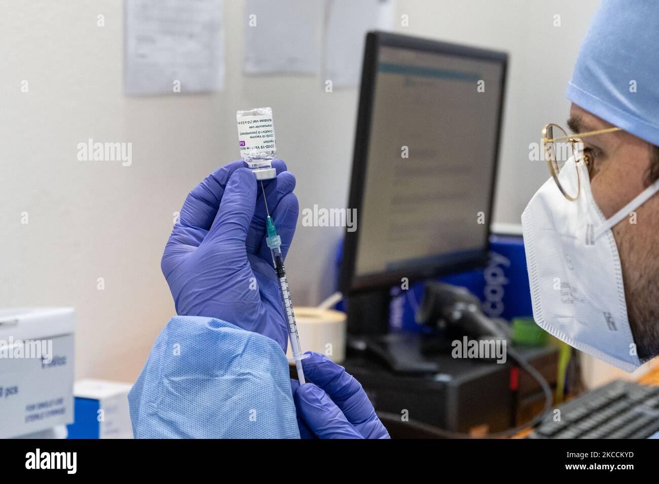 Coronavirus vaccination in the hub opened today, in Brescia, Italy, on ...
