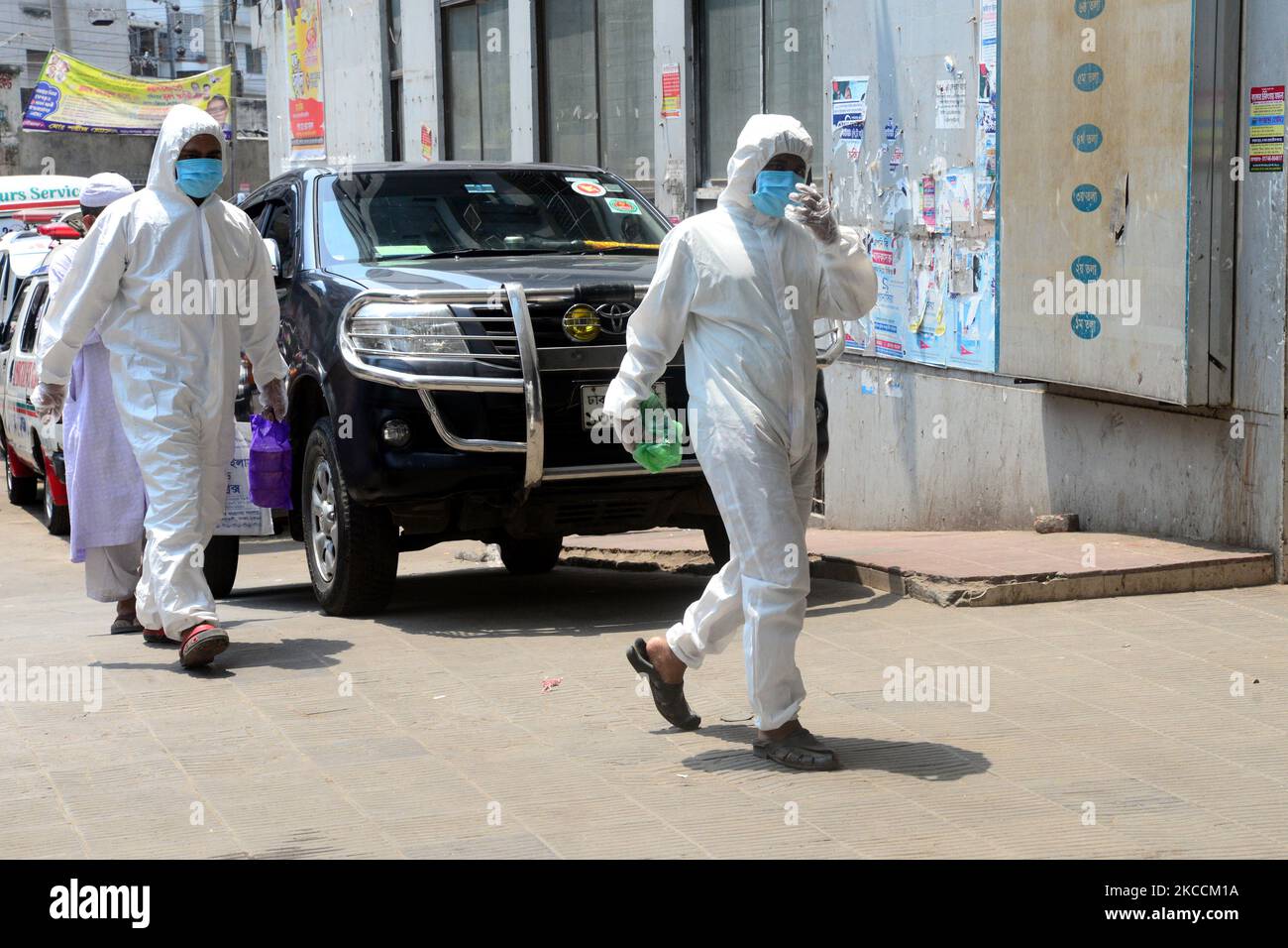 A group of health worker is seen in front of Dhaka Medical College ...