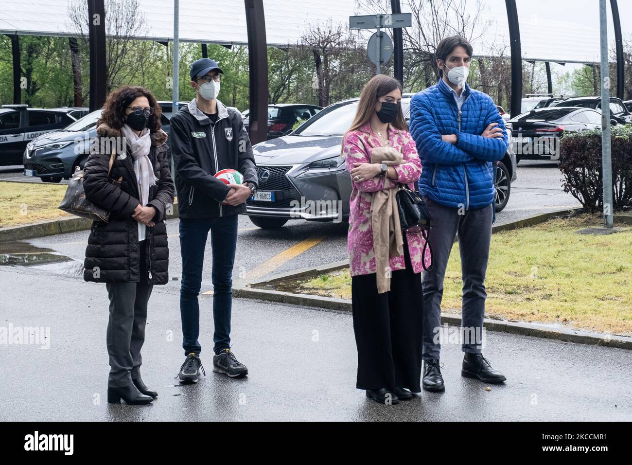 In the picture Michele Pasinato's family with his wife Silvia and their ...