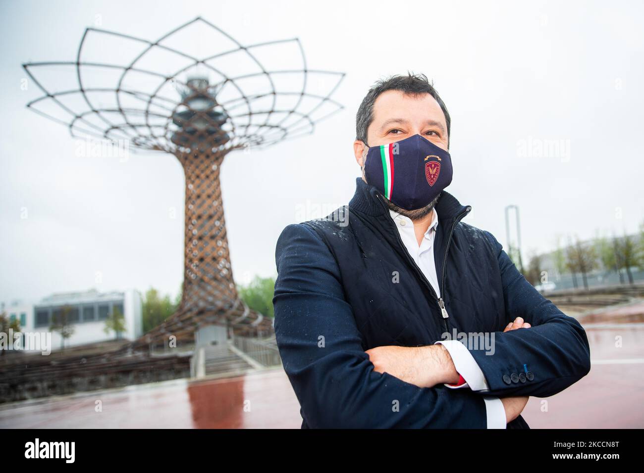 Matteo Salvini attends the inspection at the construction site of MIND ...