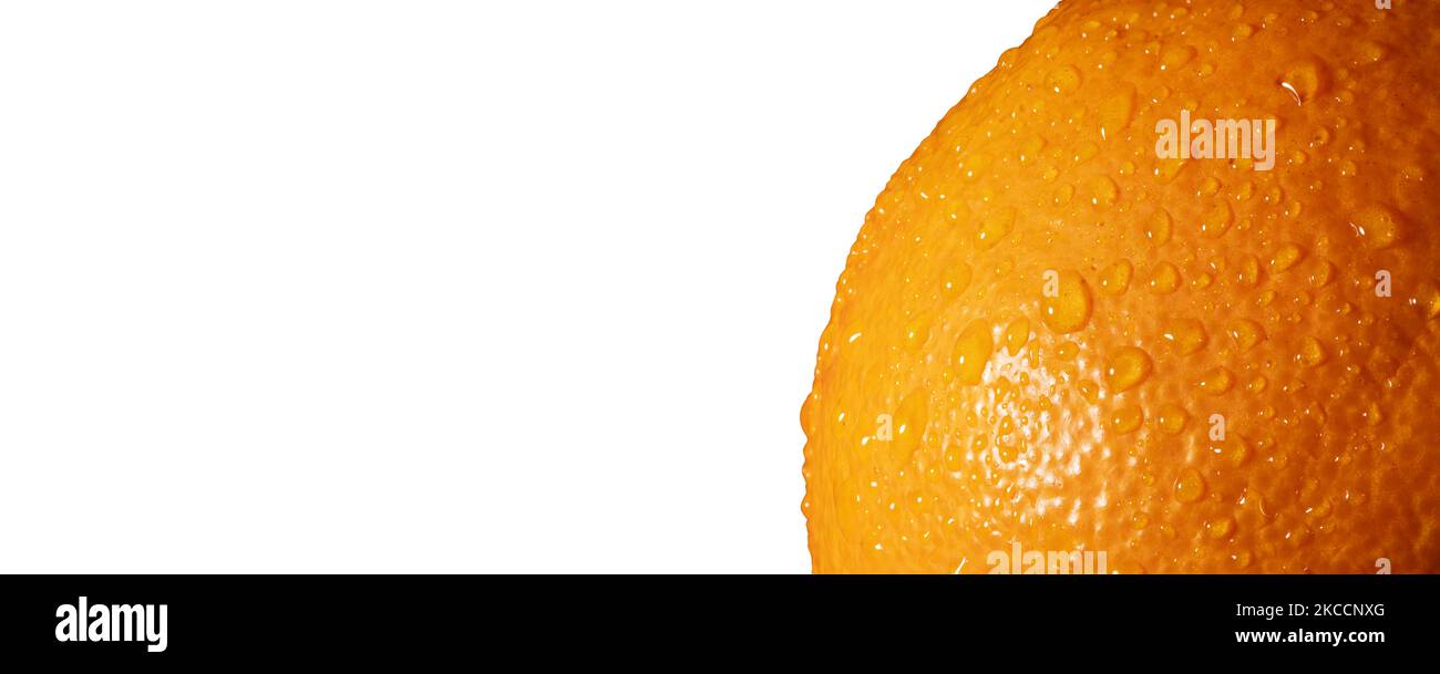 Fresh orange fruit skin close up isolated. Ripe orange texture with ...
