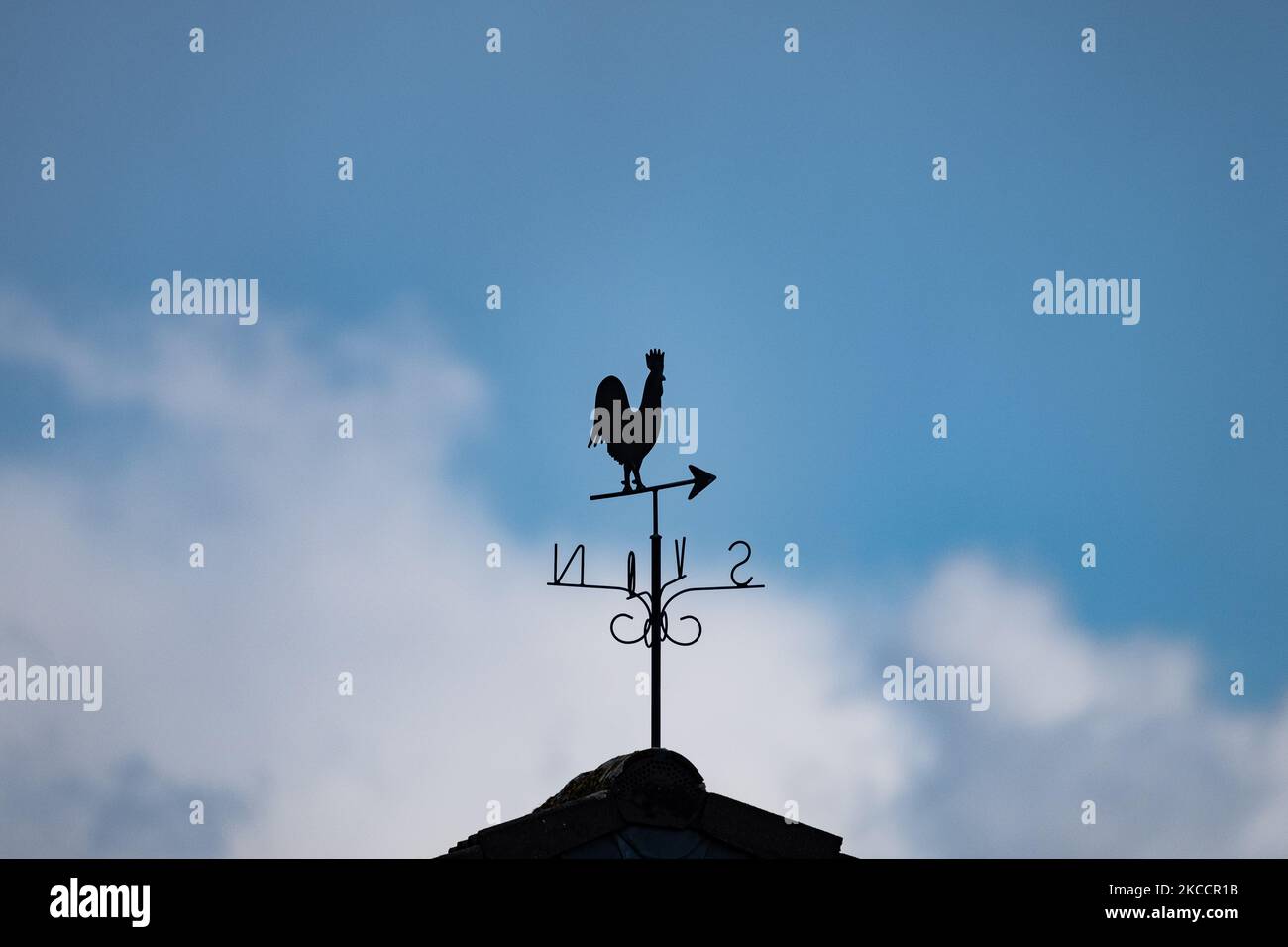 A weathercock that can be found on many German roofs. This shows the ...
