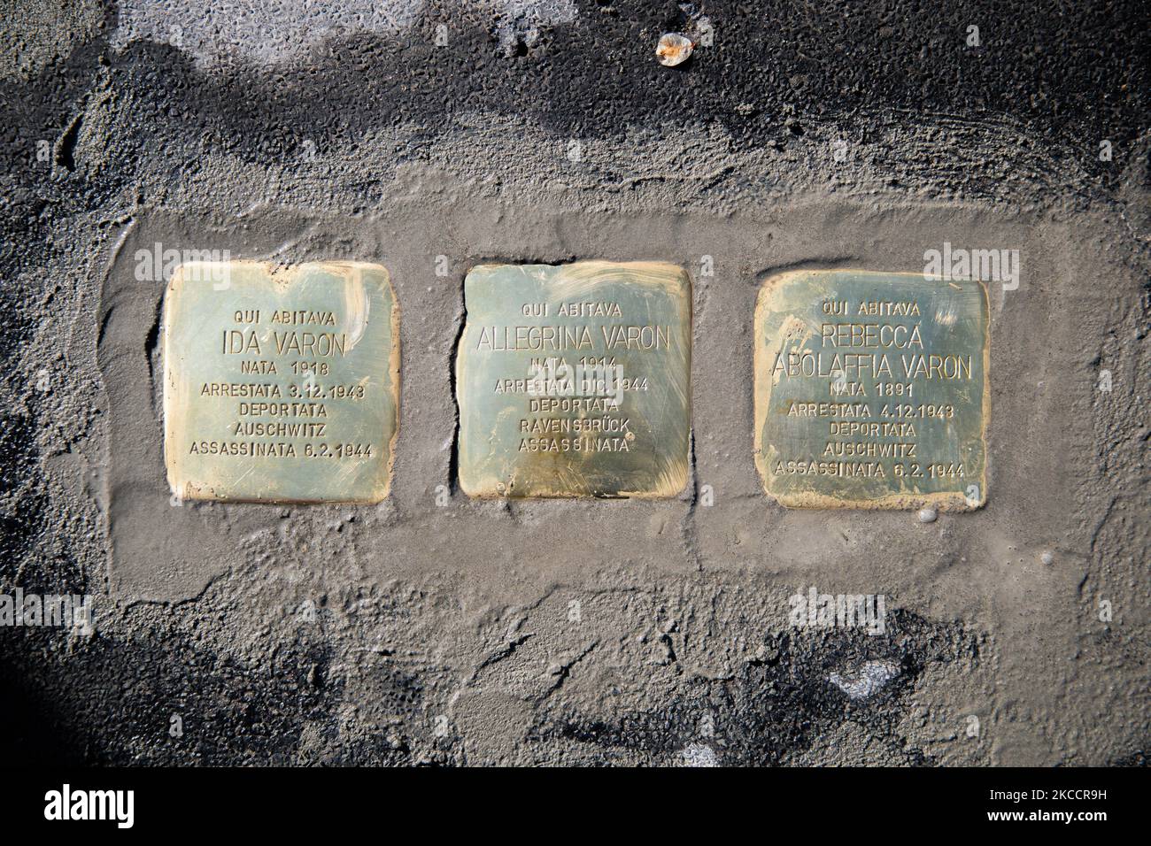 The ceremony of laying of the Pietre D’Inciampo (Stolpersteine), made ...